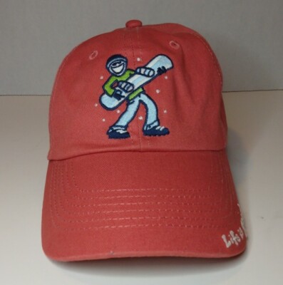LIFE IS GOOD Coral JAMMIN’ JAKE SNOWBOARDER SNOWBOARD - BASEBALL CAP ...