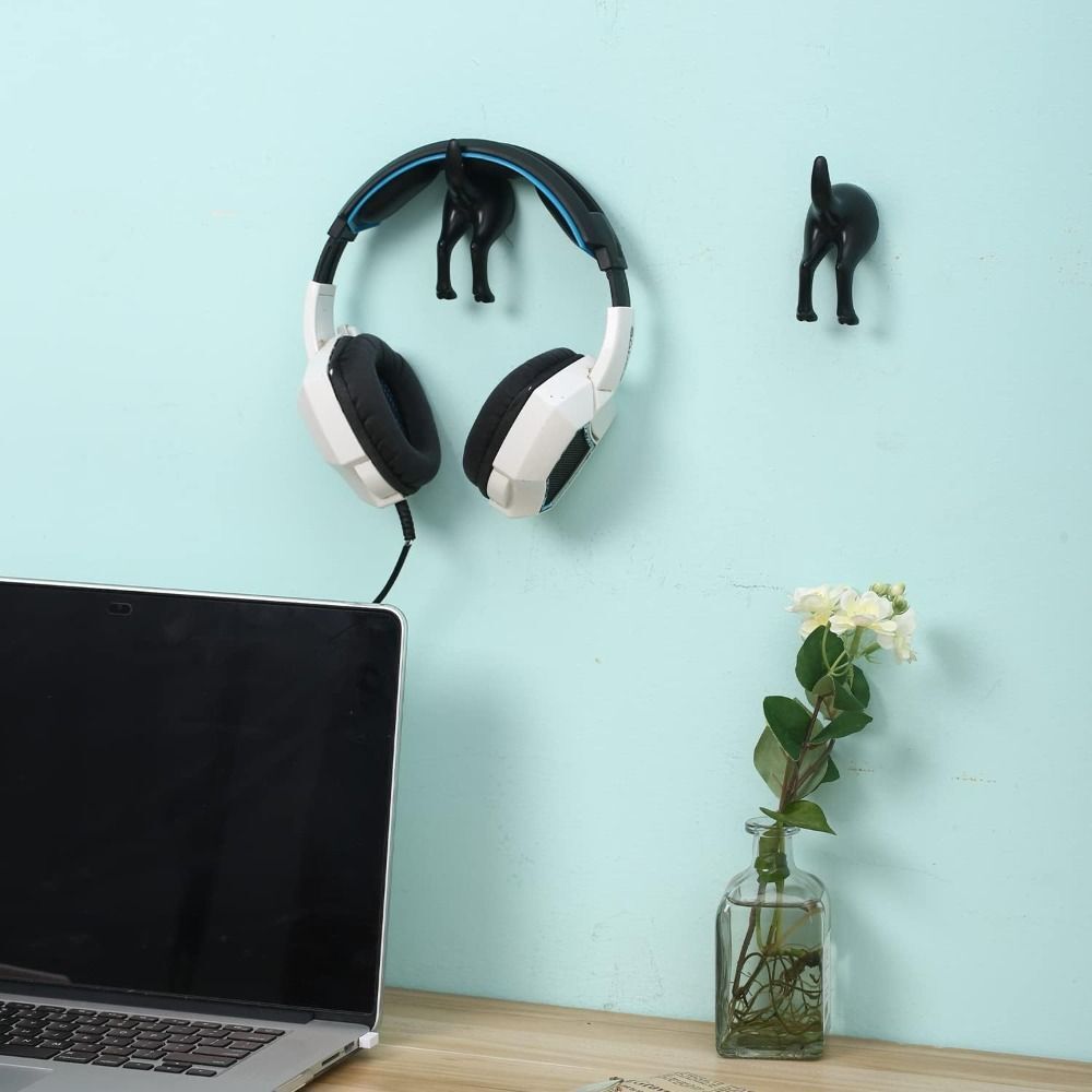 1/6 pcs Black Dog Tail Coat Hooks Multi-purpose Wall Hook Kitchen | eBay