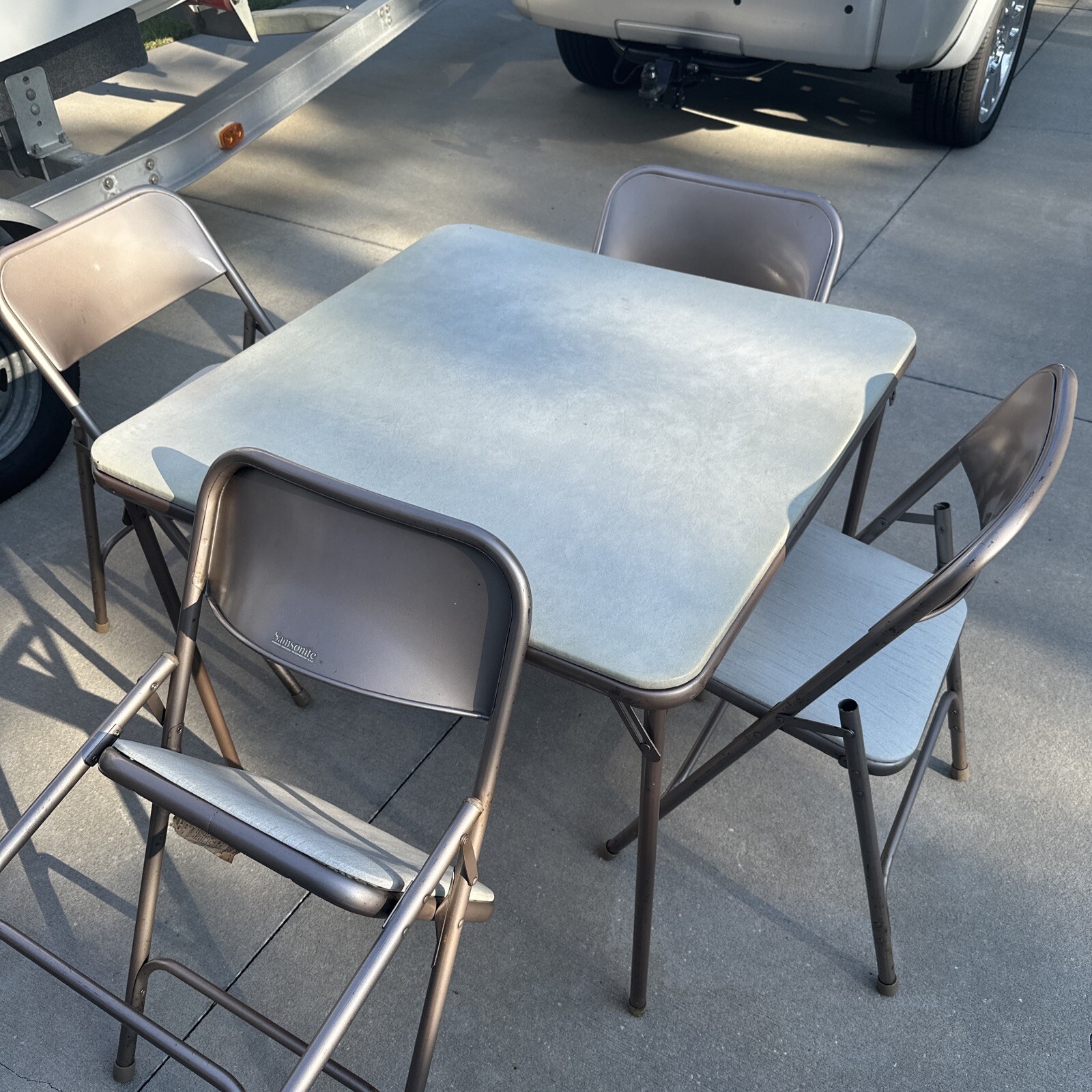 Samsonite Folding Card Table w/ 4 chairs Rare | eBay