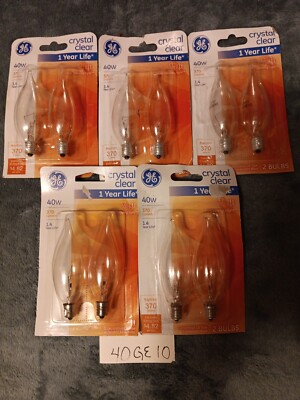 10 GE 40W Candelabra Base Decorative Bent Tip Bulbs | eBay