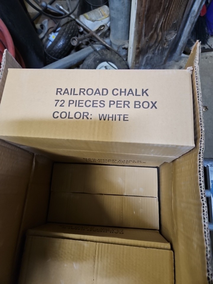 Railroad Chalk 72 Pieces Per Box. 6 Boxes 4'x1" White | eBay