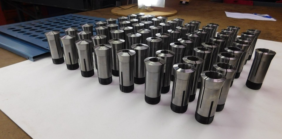 65 Piece 5C Machine Collet Set with Rack. 1/16" - 1 3/32" by 64th ...