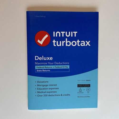 Intuit TurboTax Deluxe 2023 Federal and state. CD/Download - PC/MAC ...
