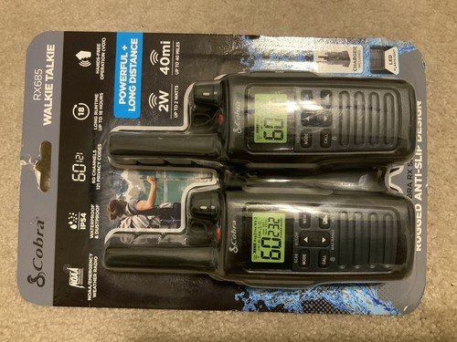 Cobra RX685 Walkie Talkie Rugged Waterproof & Dustproof with up to 40 ...