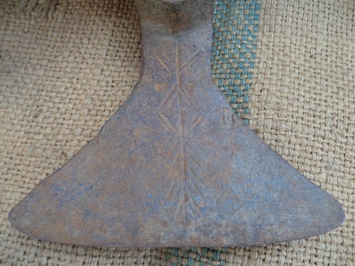 DECORATED ANTIQUE ADZE HOE PICK MATTOCK DIGGER WROUGHT IRON HAND FORGED ...