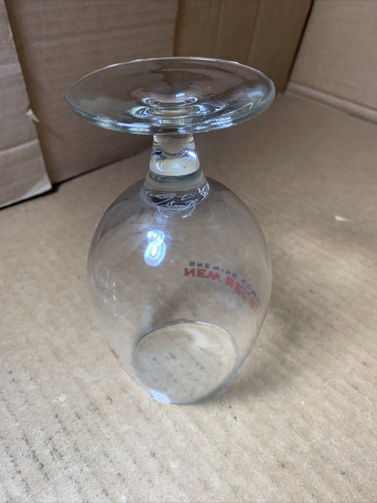 New Belgium Brewing Company Goblet Style Beer Glass Fat Tire LOGO Promo ...