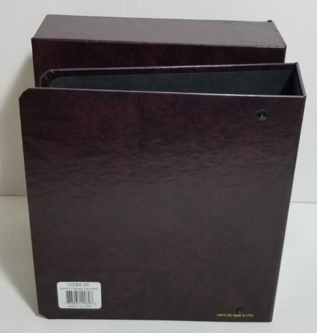 Franklin Covey 2002 3 Ring Storage Binder Burgundy 9”x8”x3” With Sleeve ...