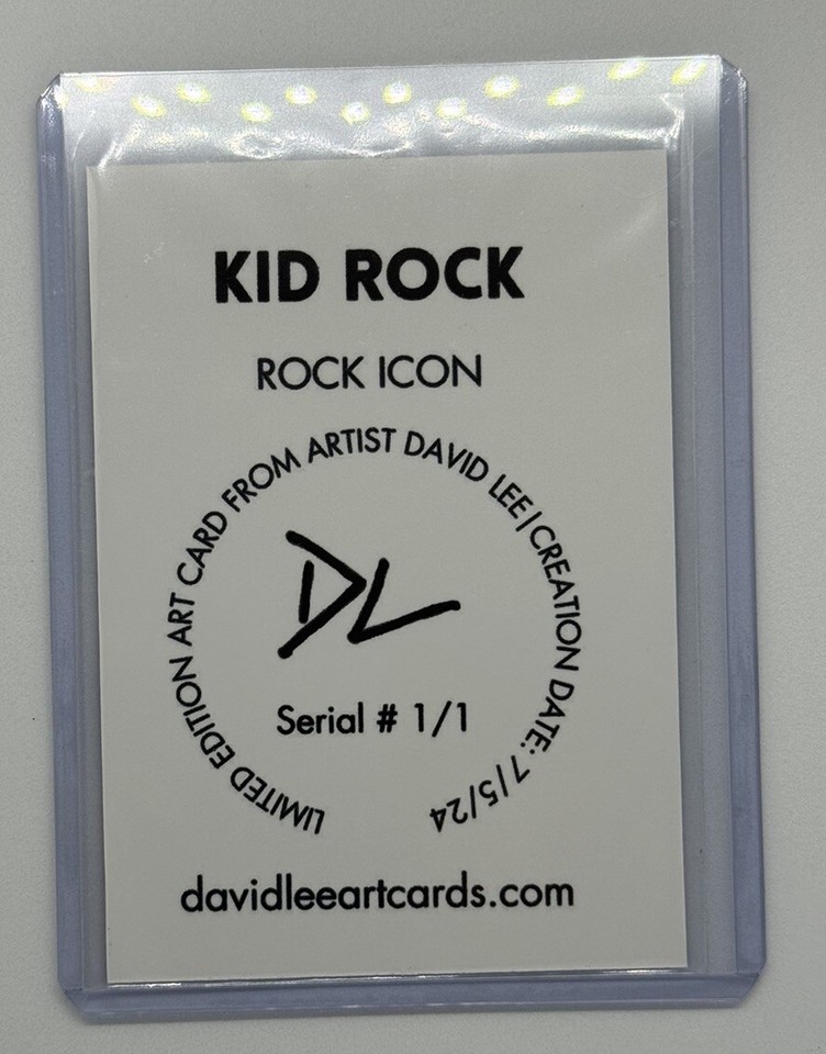 Kid Rock Platinum Plated Limited Artist Signed “Rock Icon” Trading Card ...