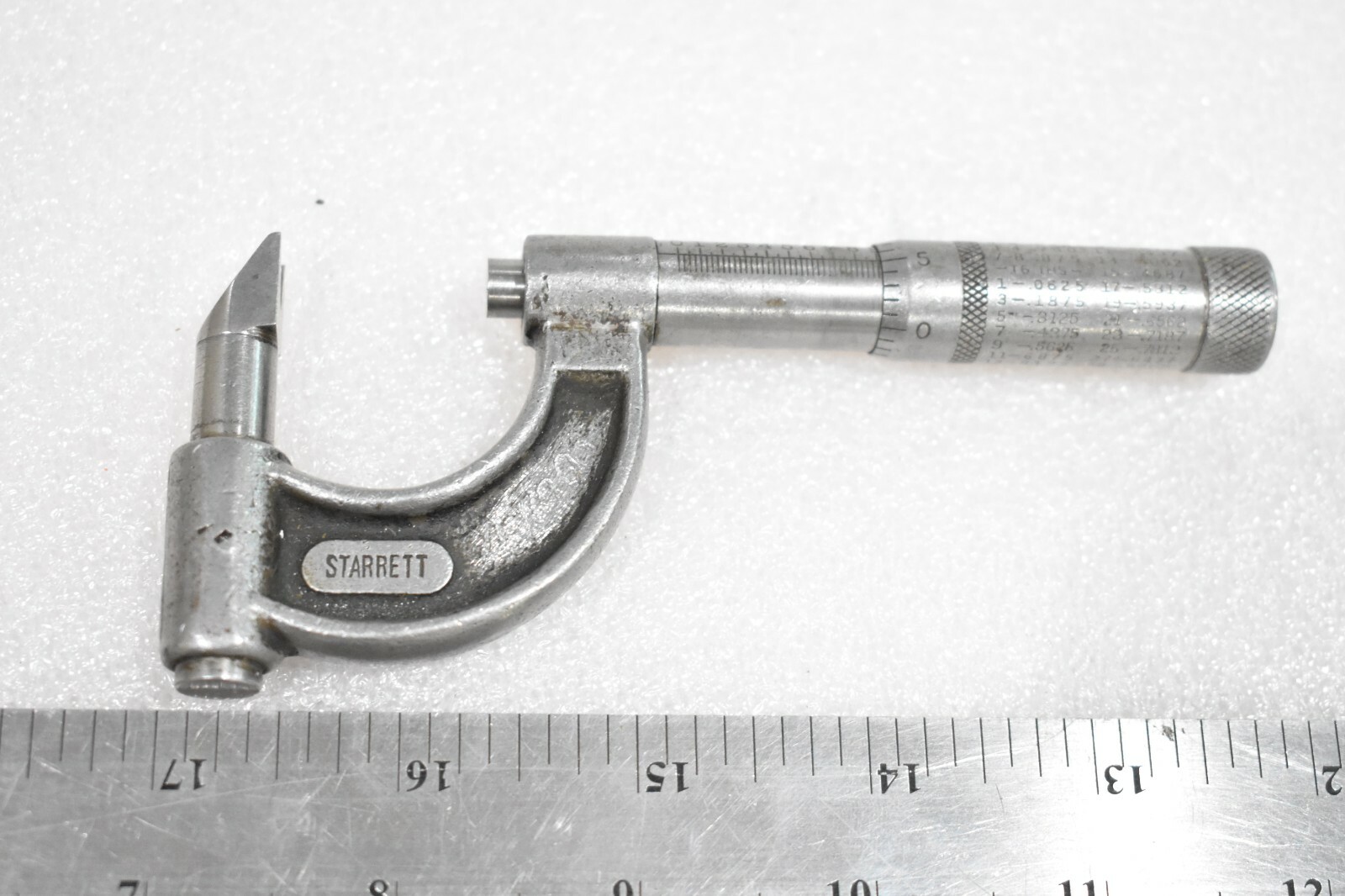 STARRETT NO. 569 PIN POINT TUBE MICROMETER -8THS--32NDS- 1-64 .013625 ...