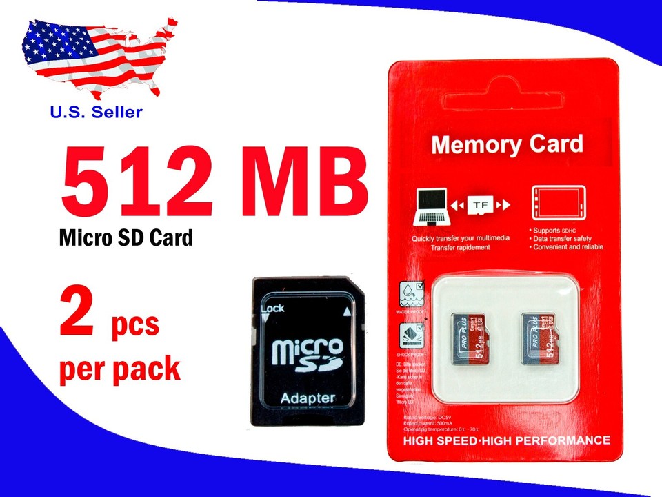 " 128MB 256MB 512MB Micro SD TF Memory Card ( 2 pcs pack with an ...