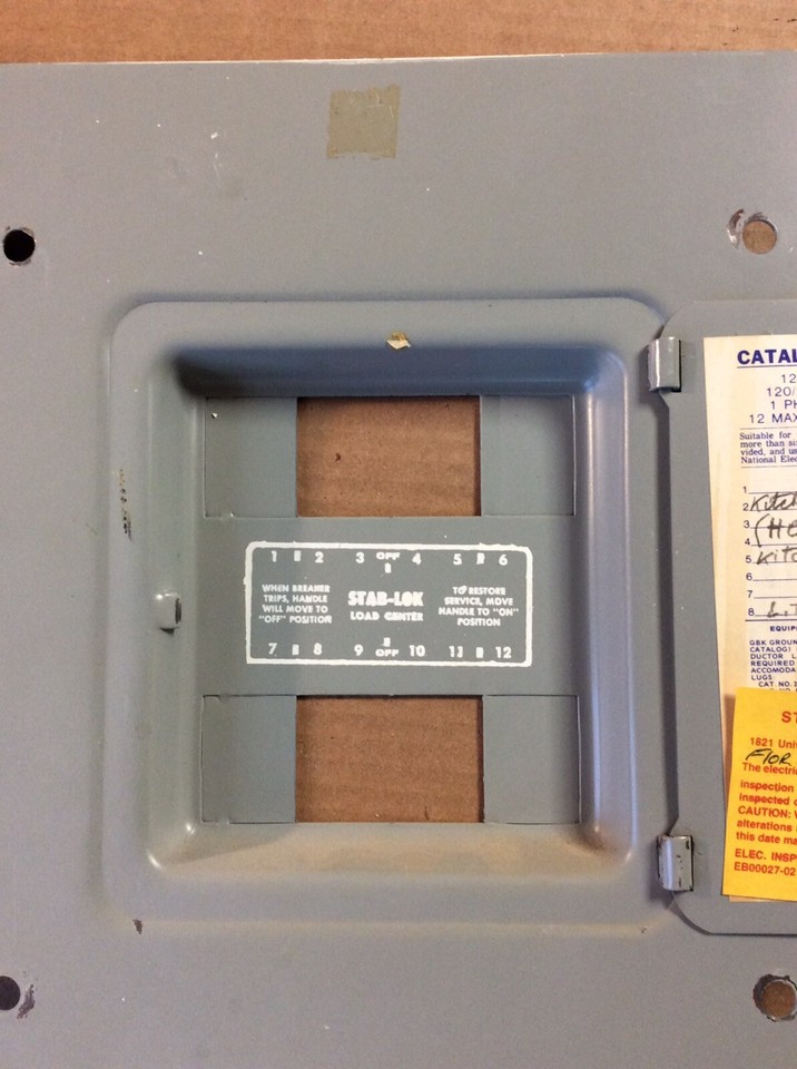 FPE Federal Pacific Electric Stab Lok 12 Space Panel Cover | eBay