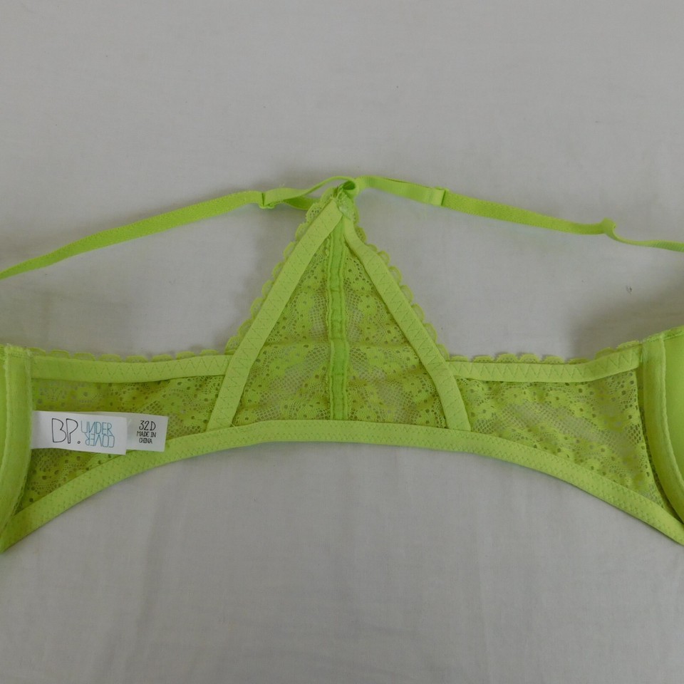 BP Undercover Bright Green Padded Underwire Front Clasp Plunge ...