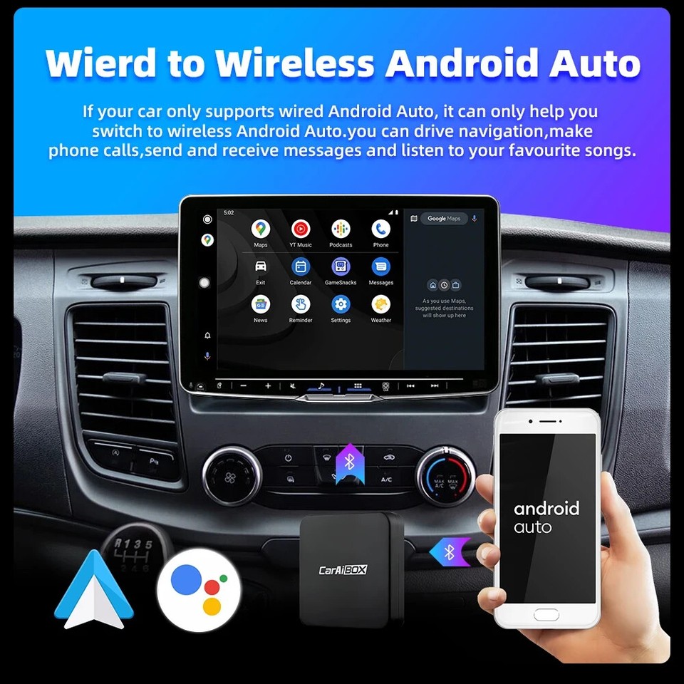 CarAIBOX 2 in1 Wireless CarPlay Android Auto Box Autoradio CarPlay ...