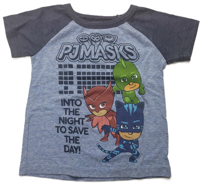 PJ Masks Boys T-Shirt Catboy Gekko Owlette "Into the Night" Blue Gray ...