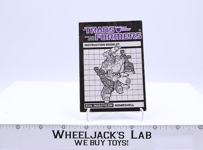 Bombshell Action Figure Instruction Manual Booklet 1985 Hasbro G1 ...