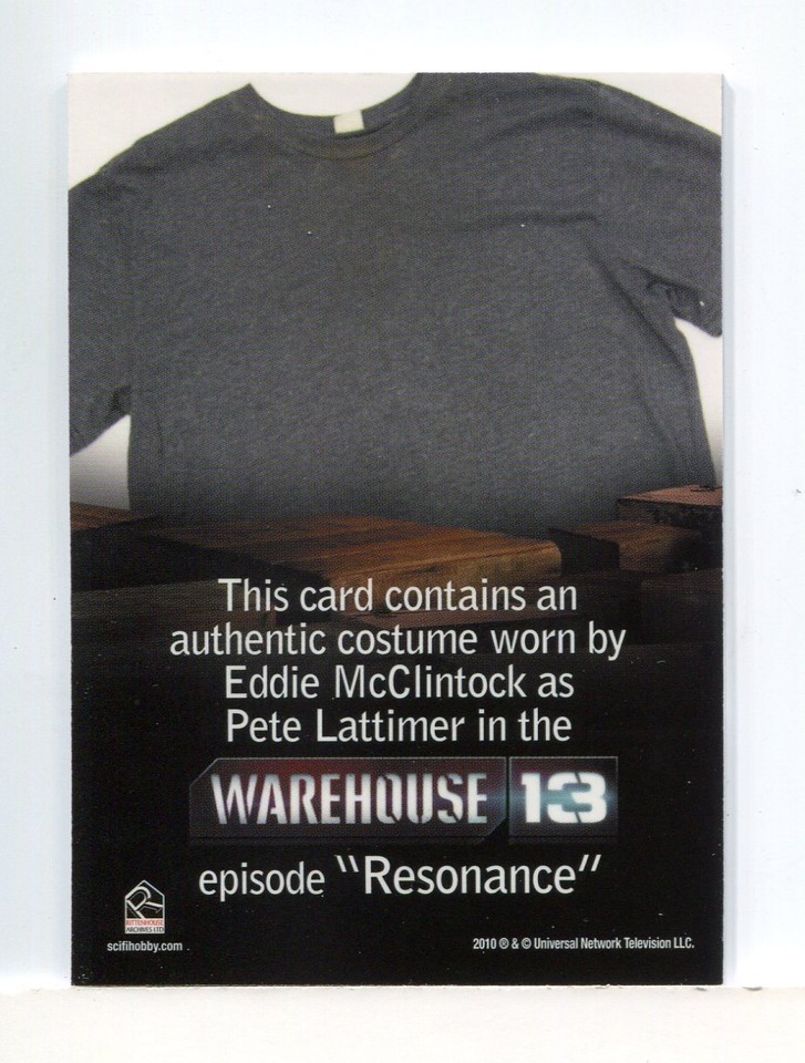 Warehouse 13 Season 1 One Pete Lattimer's Gray Shirt Costume Card | eBay