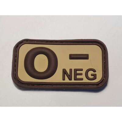 3D Blood Group O- Negative Brown Rubber Patch NEG RHESUS SCRATCH | eBay UK