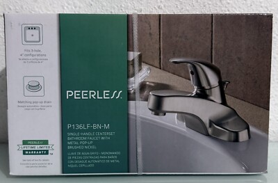 Peerless Single Handle Bathroom Faucet, 1.0 GPM Water Flow, Brushed Nickle | eBay