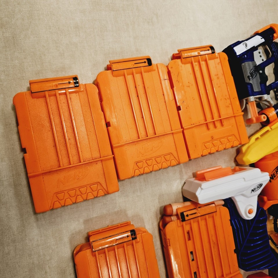 NERF Gun Ammo Lot Foam Darts Disc Elite Ultra Magazines Belts Hasbro ...