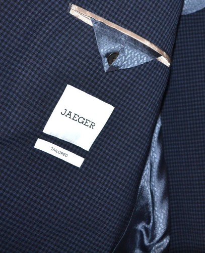 MENS JAEGER TAILORED FIT SEERSUCKER WOOL SUIT JACKET BLAZER SIZE 44IN ...