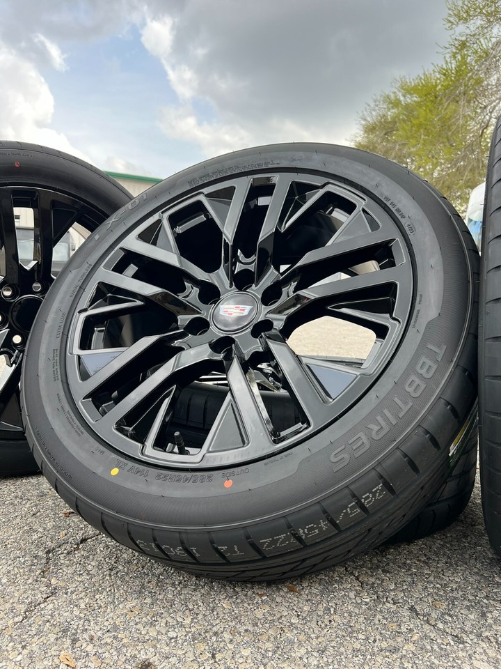 Black Chevy Silverado Wheels 22" GMC Sierra Rims 2024 Escalade Tires ...