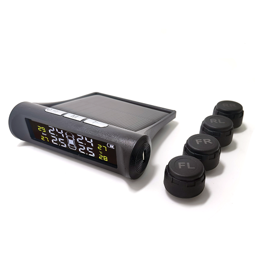 Solar Power LCD Tire Pressure Monitoring System Wireless TPMS Monitor+4 ...