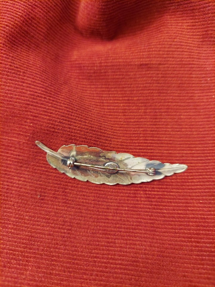 Sterling By Jewelart Silver Leaf Brooch Fine Etched Floral Pin | eBay