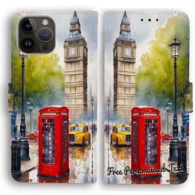 Personalised Text Phone Cover For Apple iPhone Series London Big Ben ...
