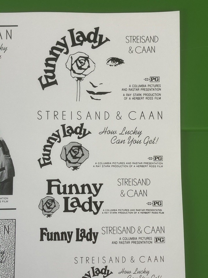 FUNNY LADY Movie Mini Ad Sheet Vintage Promo Advertising Poster Clip ...