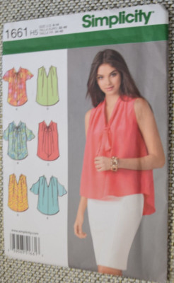 Simplicity 1661 Misses Top with Sleeve Variations Pattern Sz 6-14 Uncut ...
