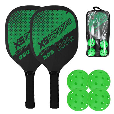 Pickleball Rackets Set Pickleball Paddle Set 2 Rackets 4 Pickleballs ...