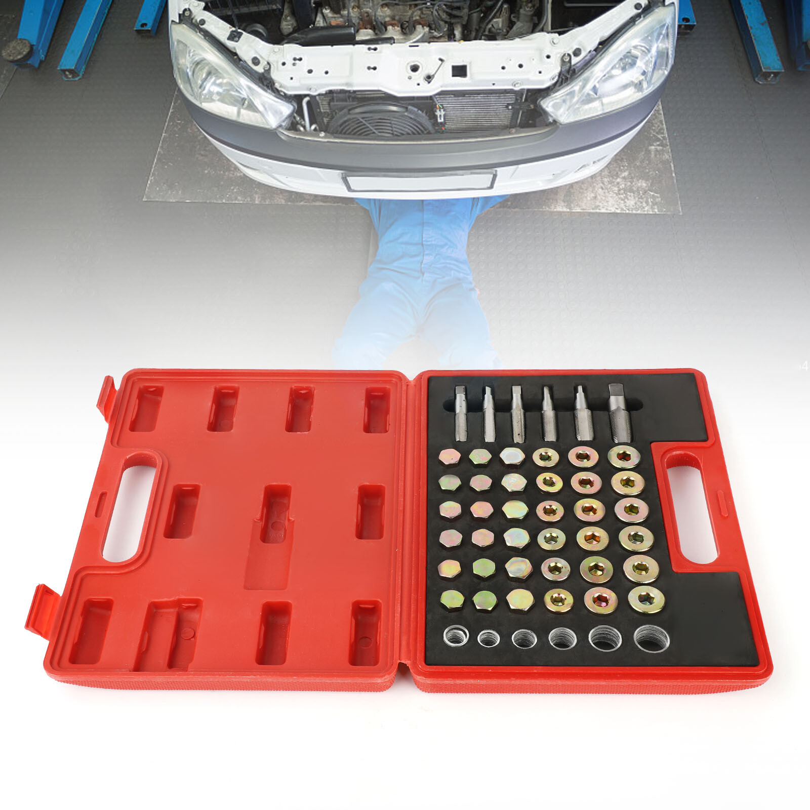 114pc Oil Pan Thread Sump Repair Kit Gearbox Drain Plug Tool Set M13 ...