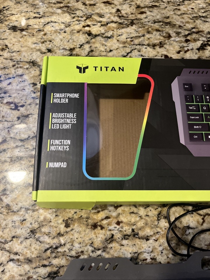 TITAN Wired LED Metal Gaming Keyboard w/Smartphone Holder #GAKB-0008 In ...