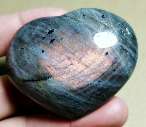 Polished Nice Rainbow purple Flash Labradorite Spectrolite Heart Reiki ...