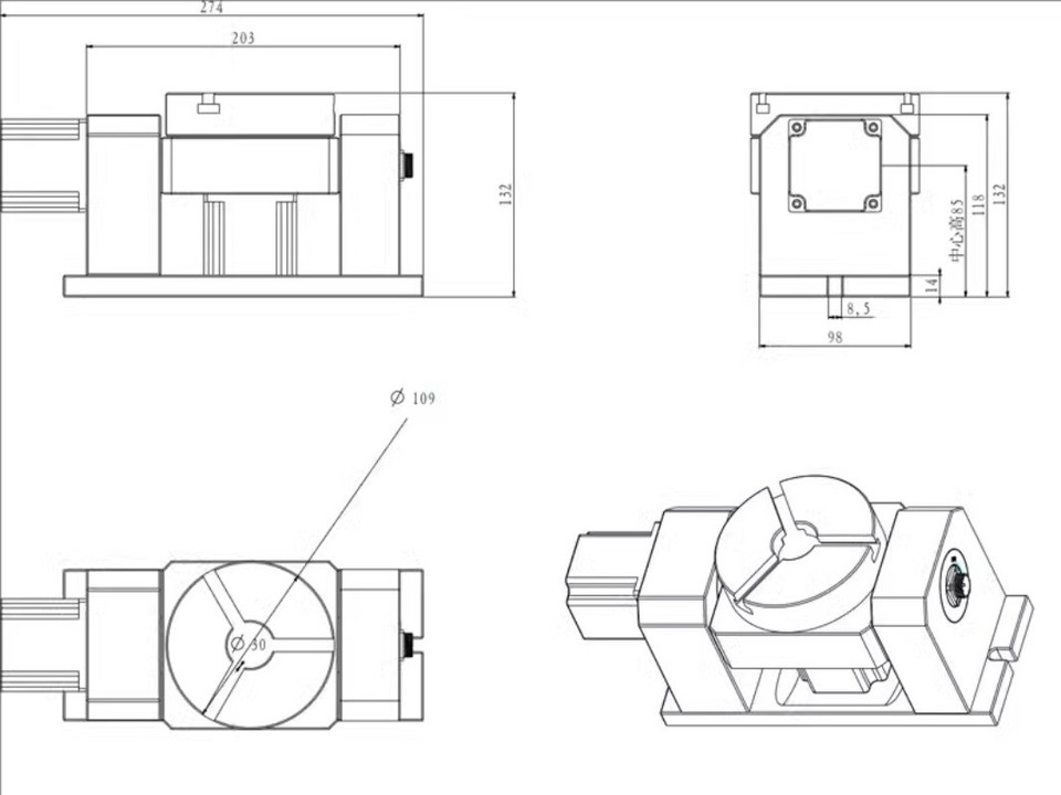5-axis Indexing Head CNC Indexing Head Waterproof Stepper Motor Gearbox ...