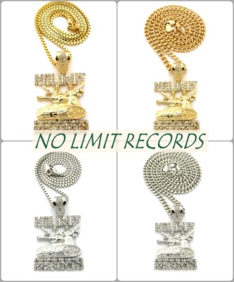 No Limit Record Pendant 2mm24" Box, 5mm24" Cuban Chain Hip Hop Necklace ...