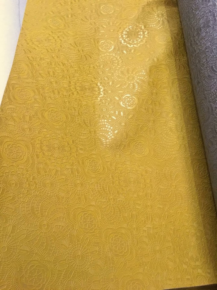 Yellow Sphere Embossed vinyl faux upholstery | eBay