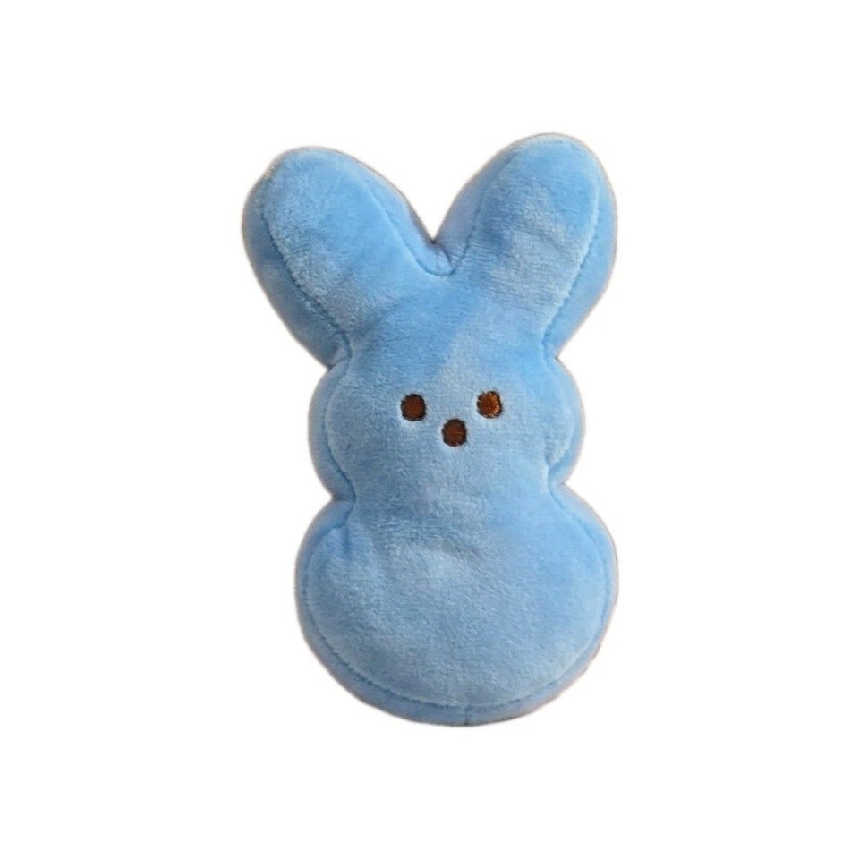 Peeps Blue Plush Bunny Rabbit Stuffed Animal W Little Brown Eyes 6 ...