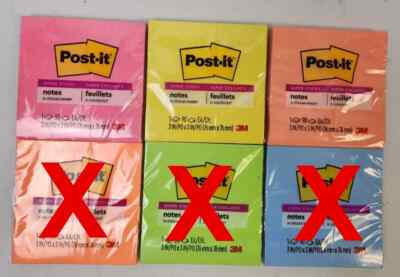 6 PADS - Post-It 654-SSPK Asst Colors 540 Sheets Super Sticky Notes - 3 ...