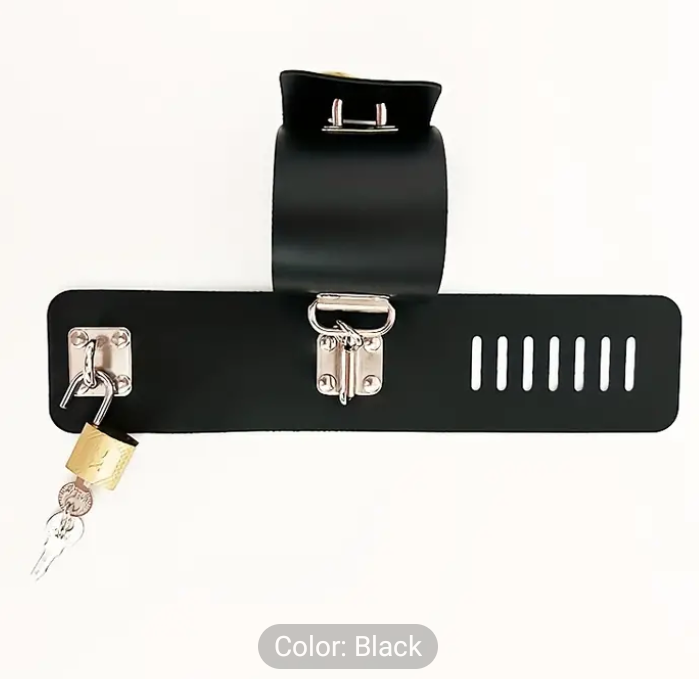 Leather Hard Metal Chain Handcuffs Cute Wrist Bondage Cuff Restraint ...