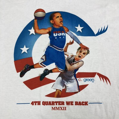 Barack Obama Dunking Basketball Mitt Romney T-Shirt Mens Sz XXL ...