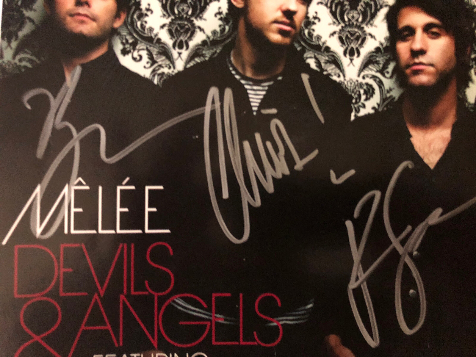 MELEE Band Signed Devils & Angels Promo Poster Flat 12x12 Full Band ...