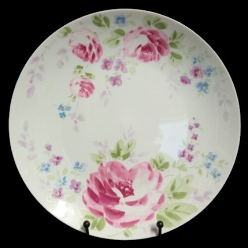 Gibson Designs HEAVENLY ROSE 4-Dinner Plates 10 ¼”D Pink Roses Flowers ...