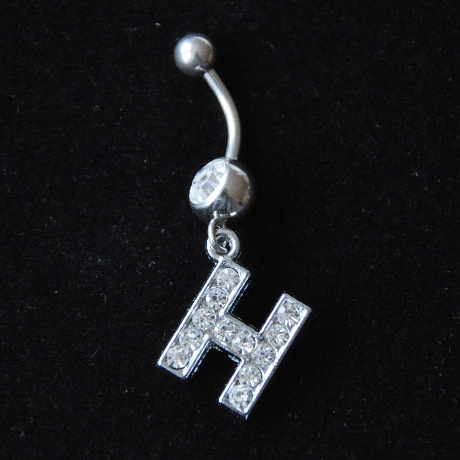 1 x Sparkle Stunning Initial Alphabet Letter Belly Bar Ring Navel ...