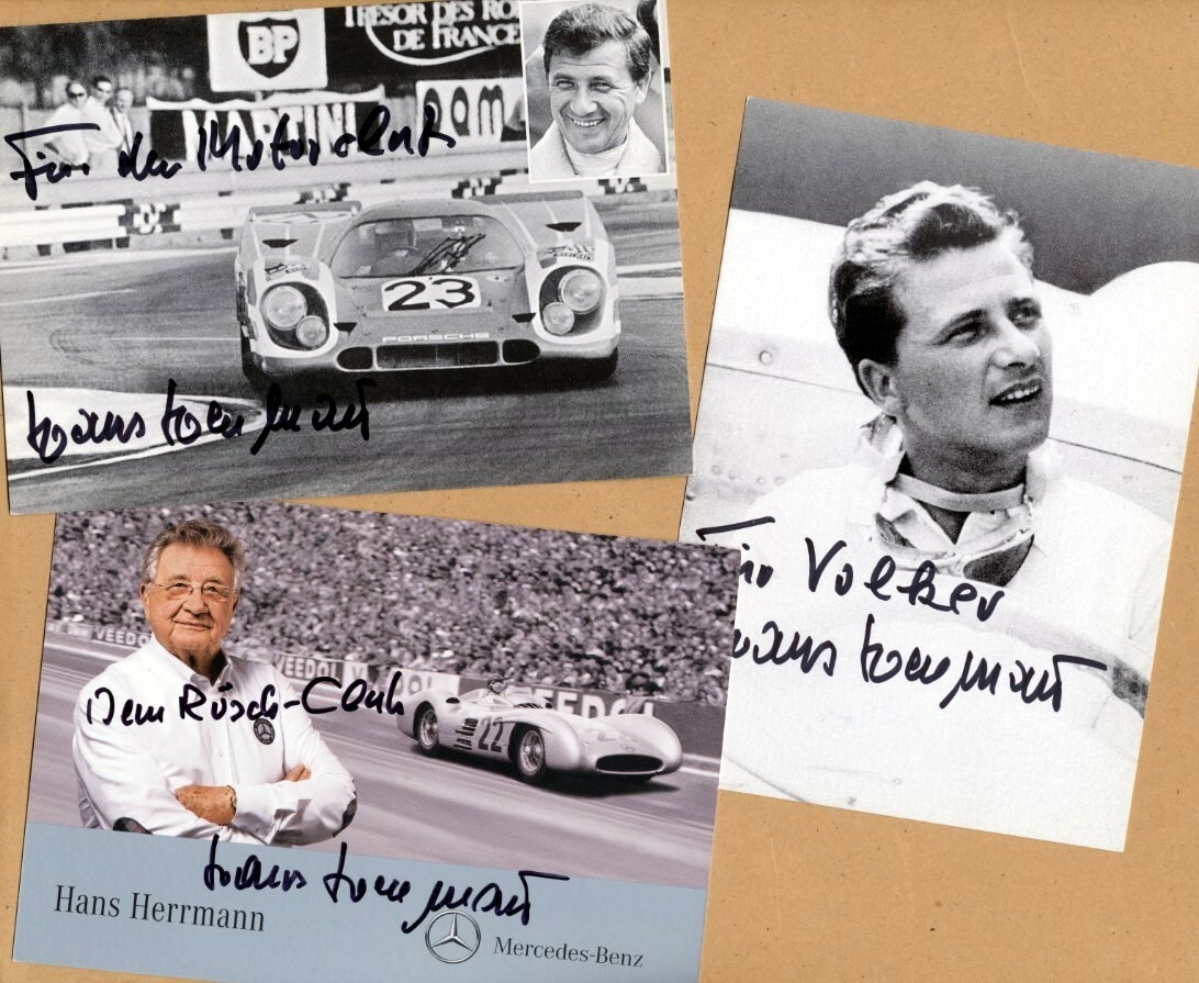Hans HERRMANN - 3 SIGNIERTE Original - Autogrammkarten + SIGNIERTE F1 ...