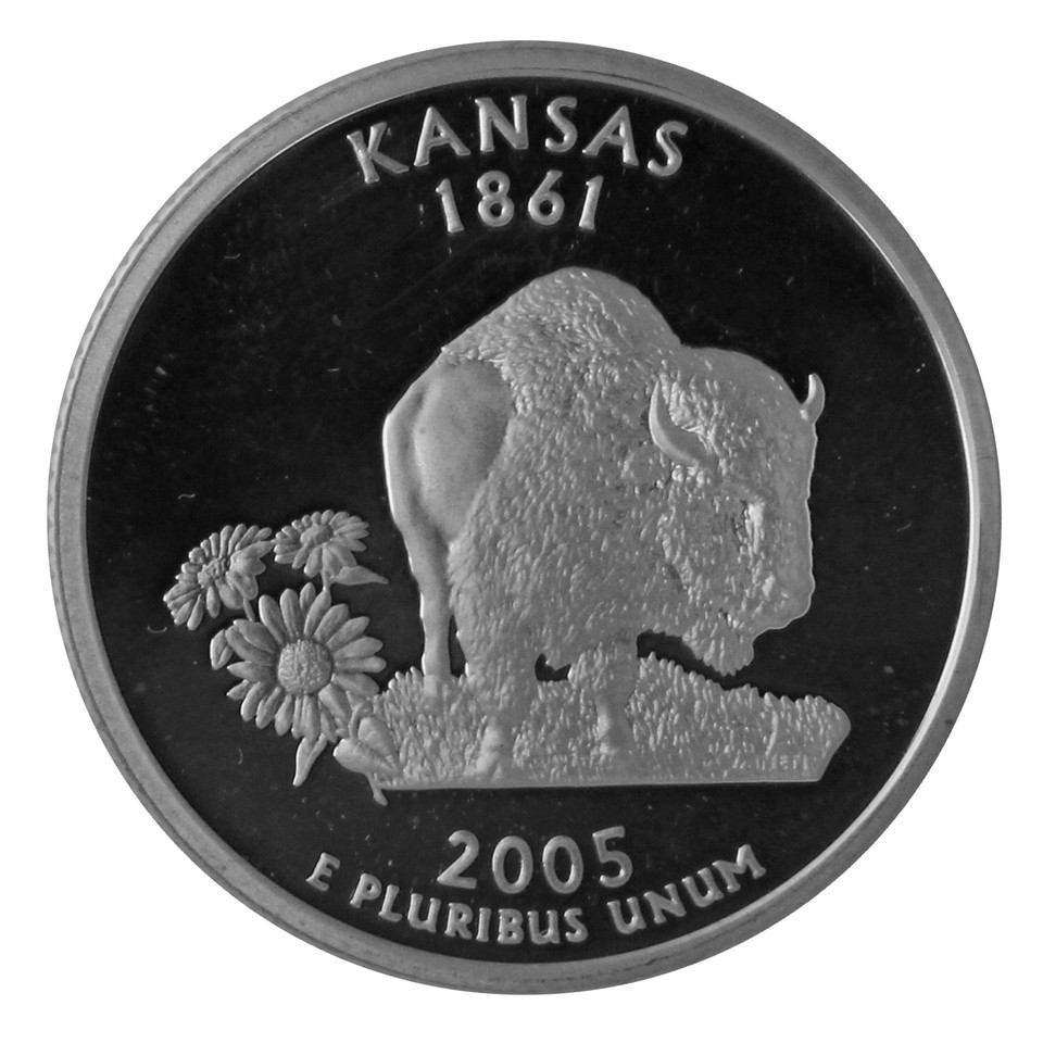 2005 S State Quarter Kansas Gem Deep Cameo Proof 90% Silver | eBay