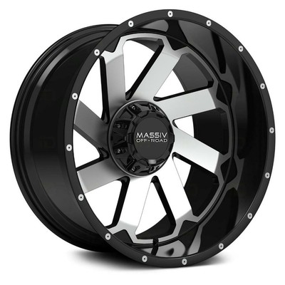 20 inch 20x12 MASSIV OFF-ROAD OR4 Black Machined wheels rims 5x5 5x127 ...