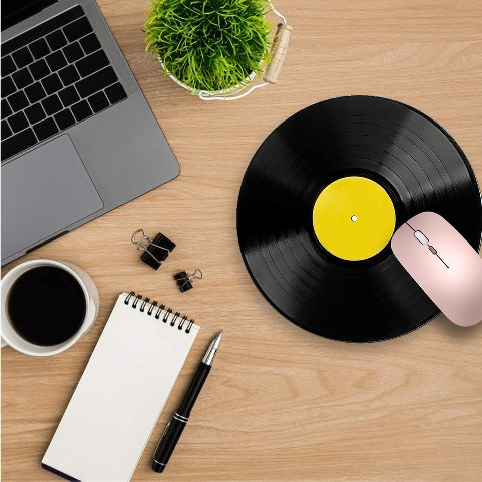 Round Mouse Pad,Phonograph Record Non-Slip Rubber Circular Mouse Pads ...