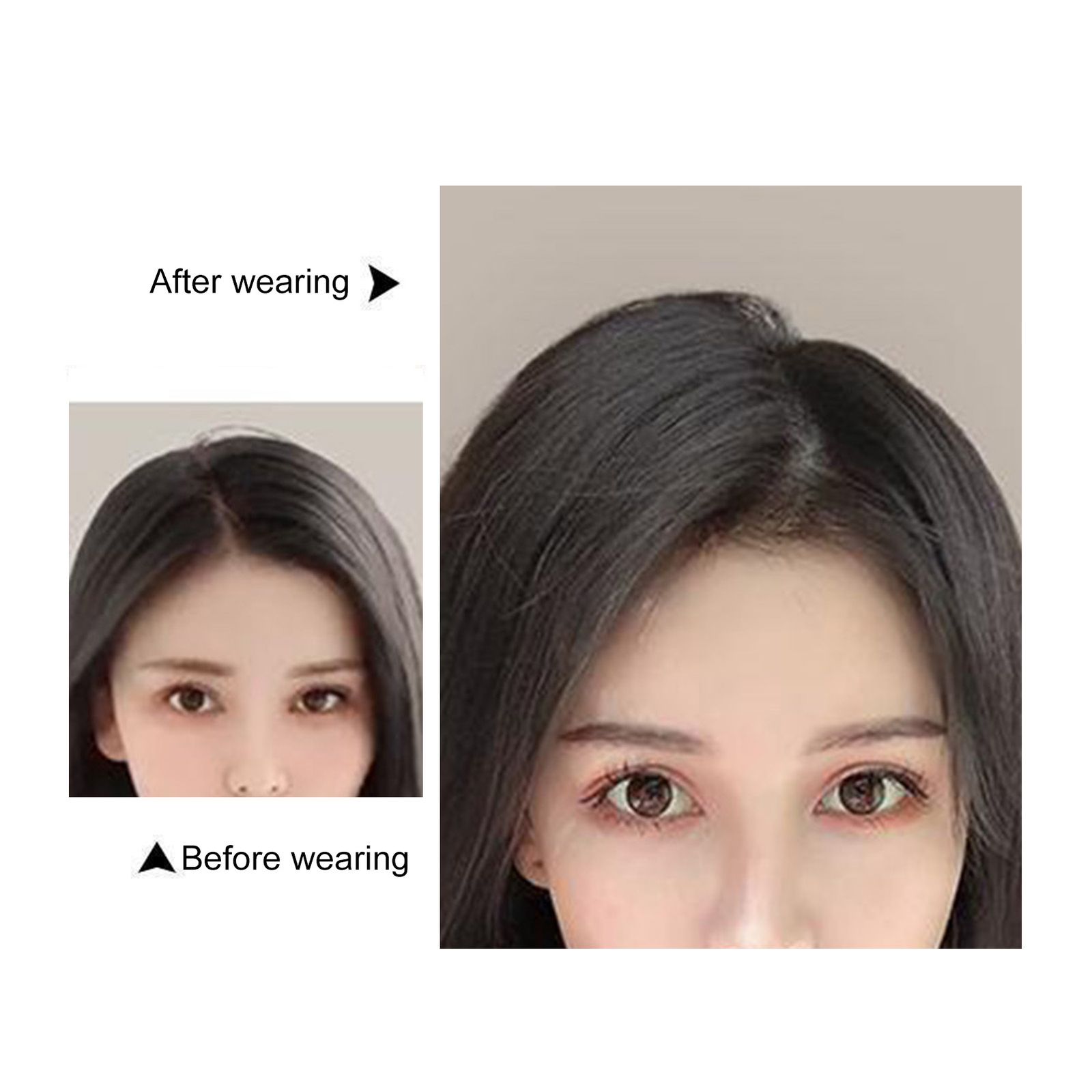 10cm Hair Pad Clip Natural Look Supplement Head Hairs Costume Straight ...