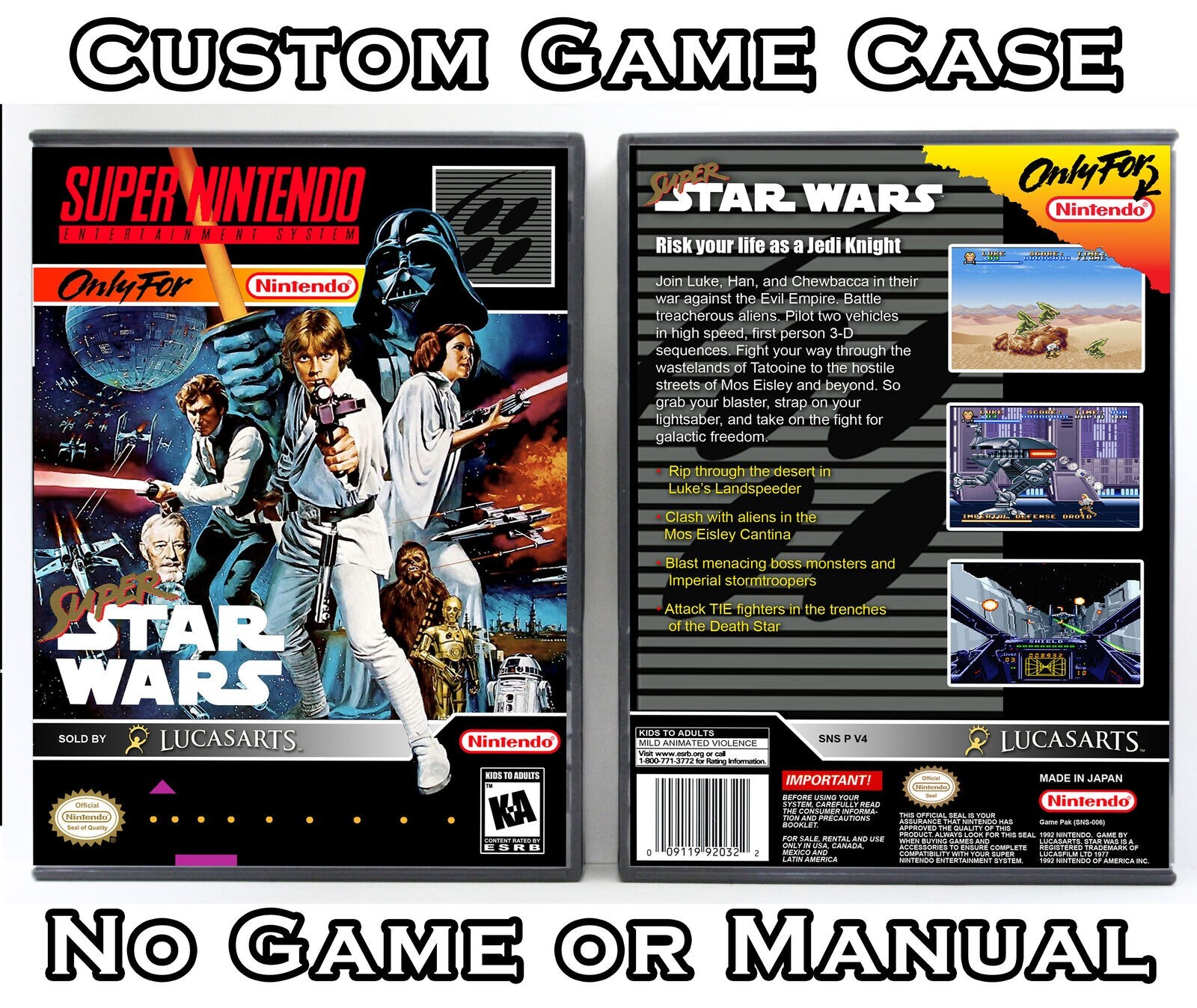 Super Star Wars - Super Nintendo SNES Custom Case *NO GAME* | eBay